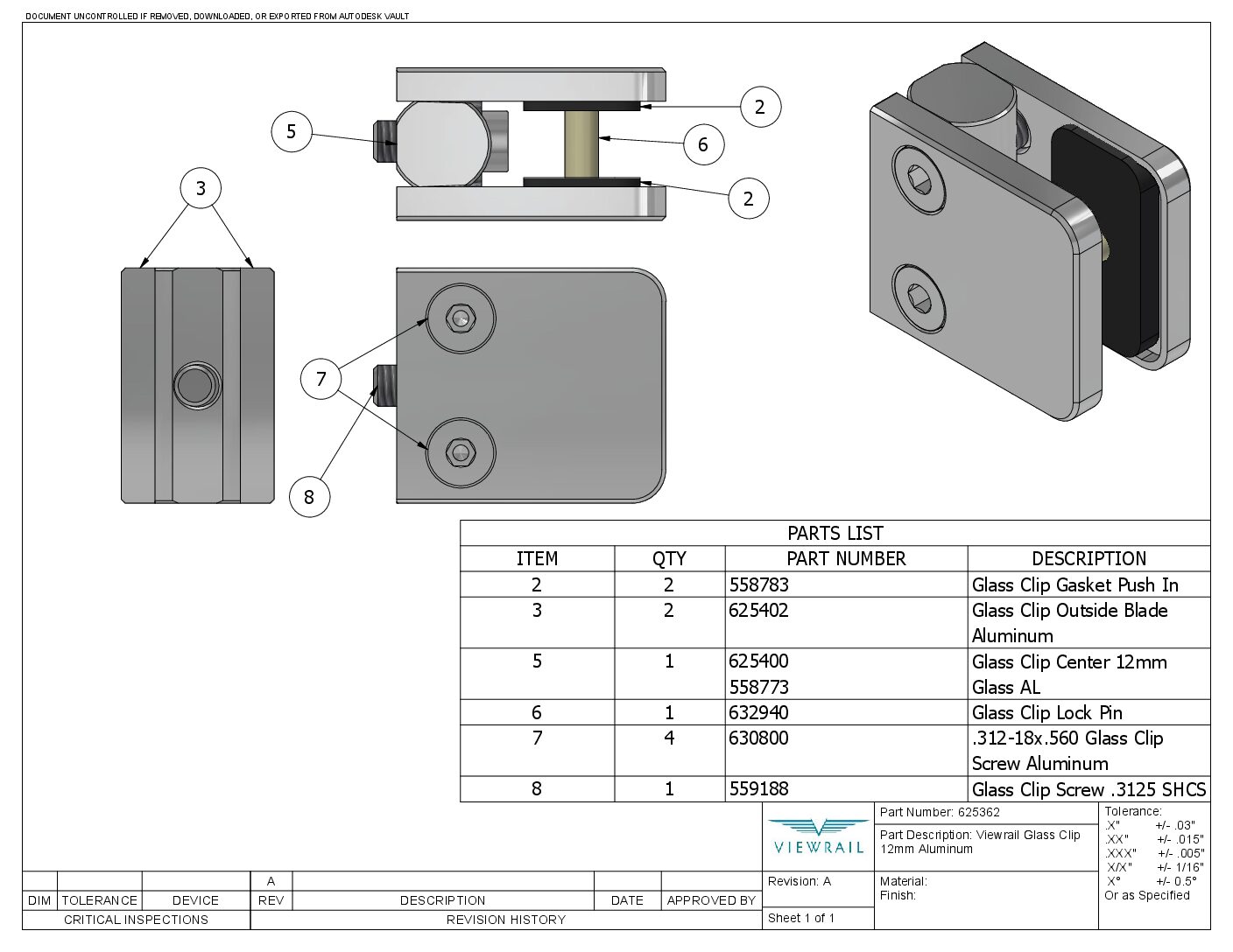 Glass Clip | Clamps For Glass Panels | Viewrail