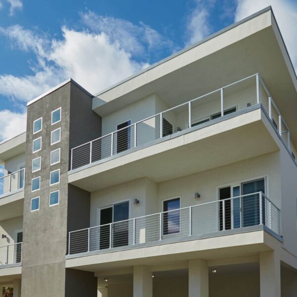 Flat top Cable Posts on an Exterior Deck - Viewrail