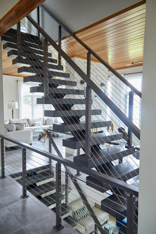 Floating stairs | Mono Stringers, Open Riser Stairs, & Floating Stair ...