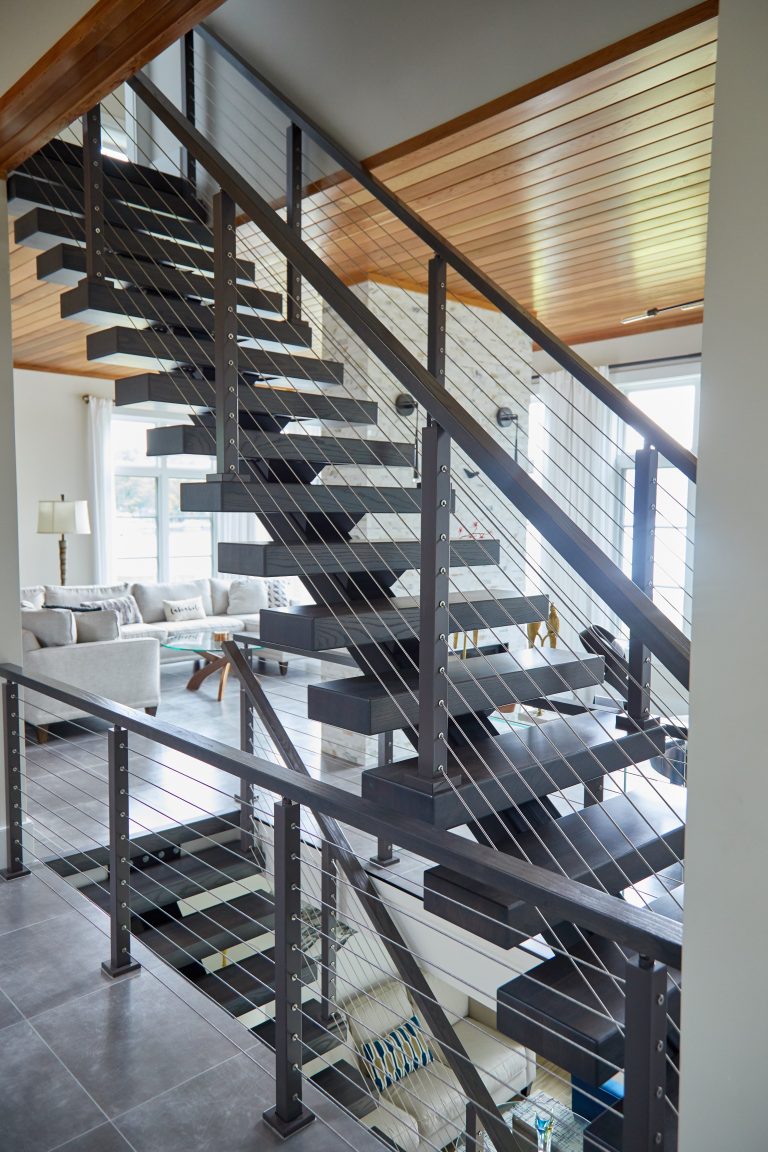 Floating stairs | Mono Stringers, Open Riser Stairs, & Floating Stair ...