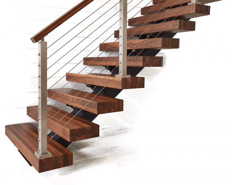 Floating stairs | Mono Stringers, Open Riser Stairs, & Floating Stair ...