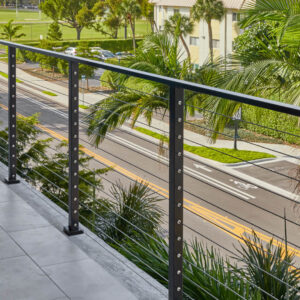 Black Cable Railing on a Naples Condo Unit - Viewrail
