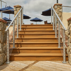 Curved Cable Railing on a Lakeside Restaurant - Viewrail