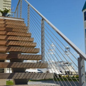 Apollo White Railing on Exterior FLIGHT - Viewrail
