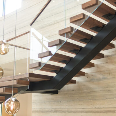 Extra Wide Flight Mono with Glass Railing - Viewrail
