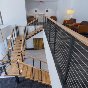 Sleek Balcony Railing in a Modern Office | Viewrail