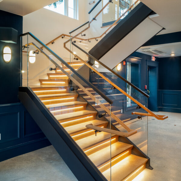 Sleek Commercial Glass Railing with Continuous Handrail | Viewrail