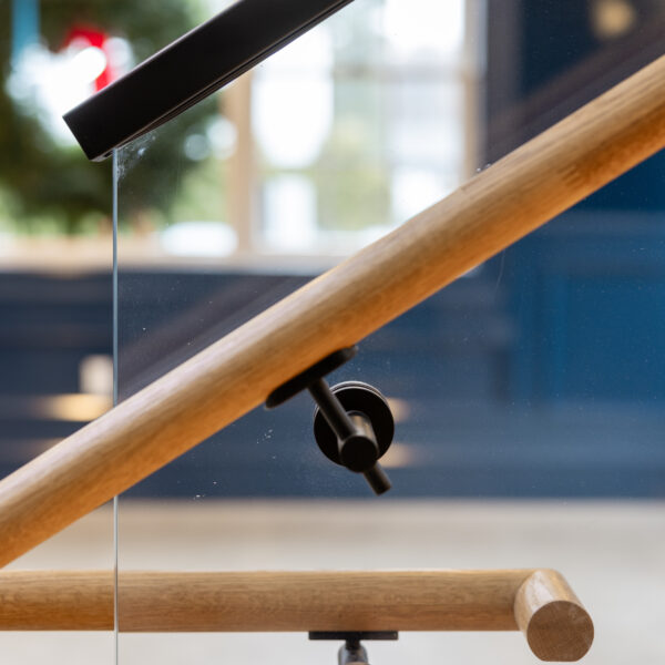 Sleek Commercial Glass Railing with Continuous Handrail | Viewrail