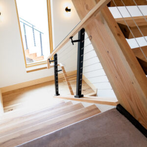Custom Cable Railing on a Bright, Natural Staircase | Viewrail